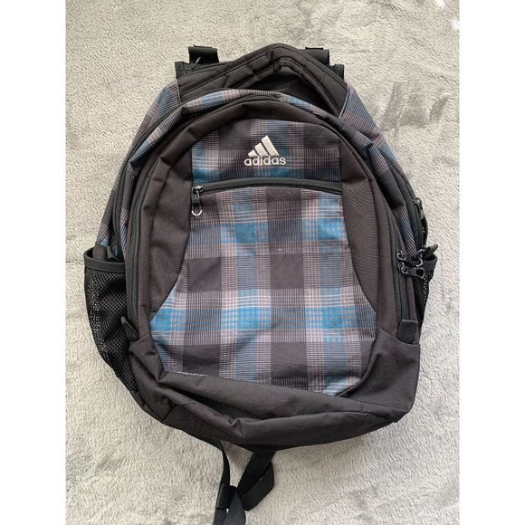 adidas | Accessories | Adidas Load Spring Large Backpack Plaid Black ...